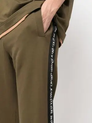 Versace Logo-tape Detail Cotton Track Pants