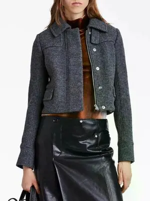 Proenza Schouler Zipped Wool Cropped Jacket