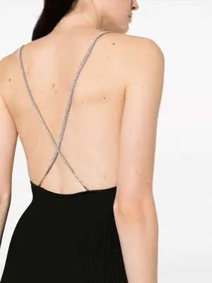 Gcds Rhinestone-embellished Ribbed-knit Minidress