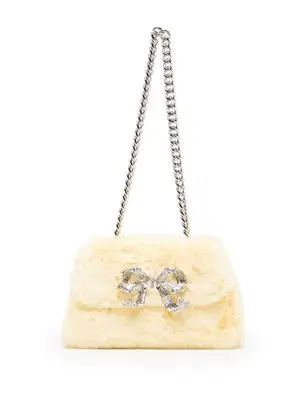 SELF-PORTRAIT Fluffy Bow Shoulder Bag