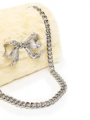SELF-PORTRAIT Fluffy Bow Shoulder Bag