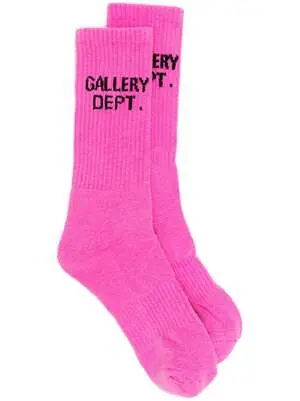 GALLERY DEPT. Intarsia-knit Logo Socks - Pink