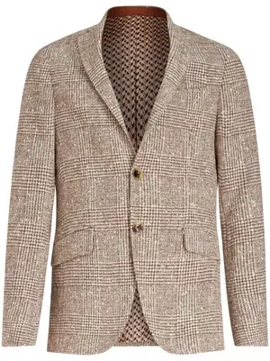 Etro Plaid-check Pattern Blazer - Neutrals