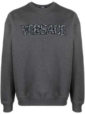 Versace Logo-patch Cotton Sweatshirt