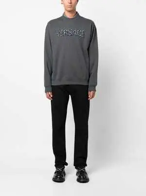 Versace Logo-patch Cotton Sweatshirt