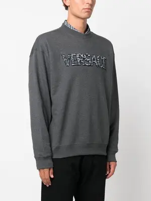 Versace Logo-patch Cotton Sweatshirt