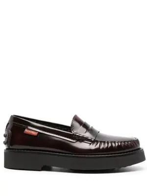 TOD'S Leather Penny Loafers - Red