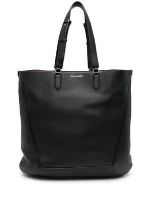 Alexander McQueen The Edge Leather Tote Bag - Black