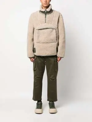 Sacai Faux Shearling Zip Pocket Sweatshirt