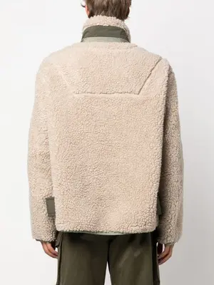 Sacai Faux Shearling Zip Pocket Sweatshirt