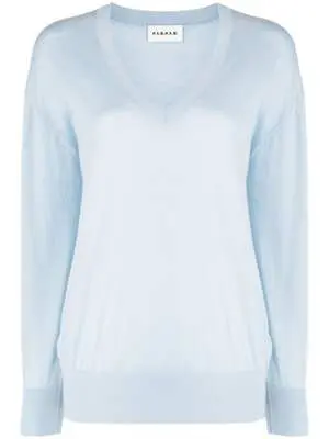 P.a.r.o.s.h Fine-knit V-neck Jumper - Blue