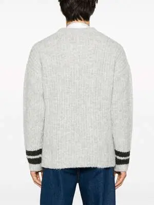 ERL Embroidered V-neck Jumper - Grey