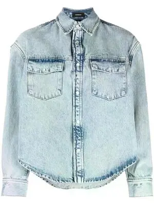 Wardrobe.NYC Press-stud Denim Jacket - Blue