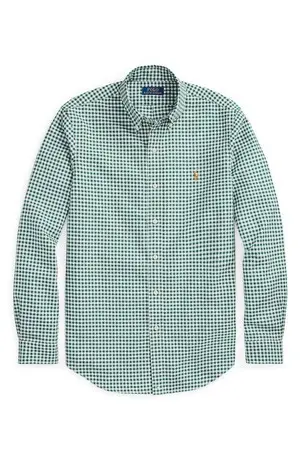 Polo Ralph Lauren Gingham Button-down Oxford Shirt - 4338f Pine/white