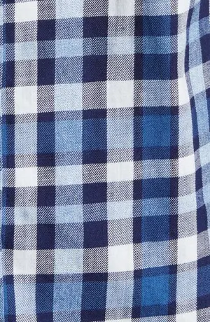 SCHOTT Plaid Slub Cotton Button-up Shirt