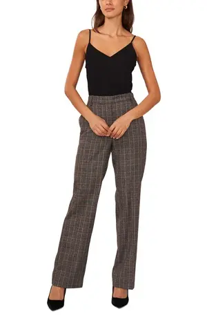Halogen Plaid High Waist Trousers