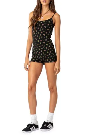 EDIKTED Ditsy Floral Romper - Black