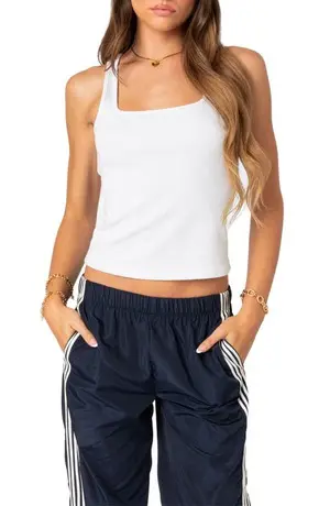 EDIKTED Square Neck Tank - White