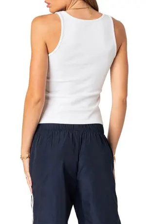 EDIKTED Square Neck Tank - White
