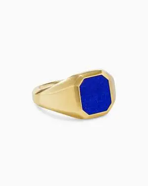 David Yurman Streamline® 18k Yellow Gold Signet Ring - Lapis Lazuli