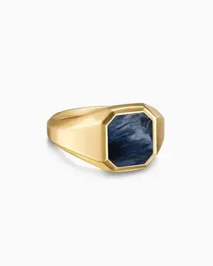 David Yurman Streamline® 18k Yellow Gold Signet Ring - Pietersite