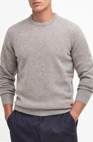 Barbour Essential Patch Wool Crewneck Sweater - Stone