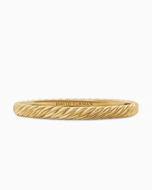 David Yurman Sculpted Cable Bangle Bracelet - All 18k Yellow Gold