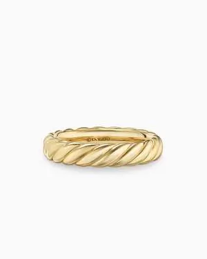 David Yurman 18k Yellow Gold Sculpted Cable Band Ring - All 18k Yellow Gold
