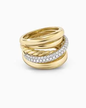 David Yurman Pavé Crossover Five Row Ring - Diamond