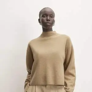 Everlane Merino Wool Mockneck Sweater Light Camel