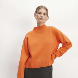 Everlane Merino Wool Mockneck Sweater Orange