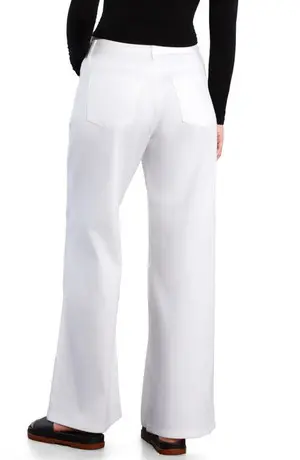 HINT OF BLU Myra Mid Rise Wide Leg Jeans - White