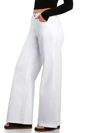 HINT OF BLU Myra Mid Rise Wide Leg Jeans - White