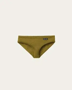 Miu Miu Intarsia Logo Cashmere Briefs - Felce