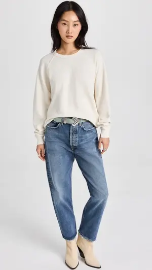 The Great. The College Sweatshirt - Washed White