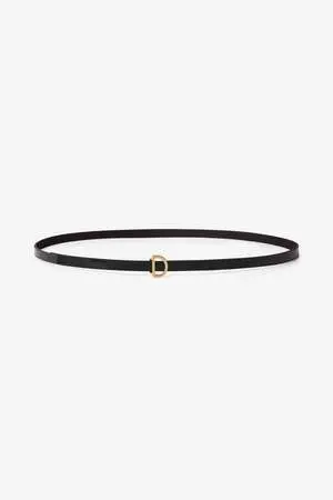HOUSE OF DAGMAR Thin Leather Belt - Black,gold