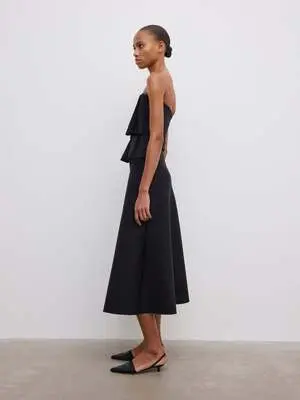 HOUSE OF DAGMAR Sculpted Draped Tube Top - Black