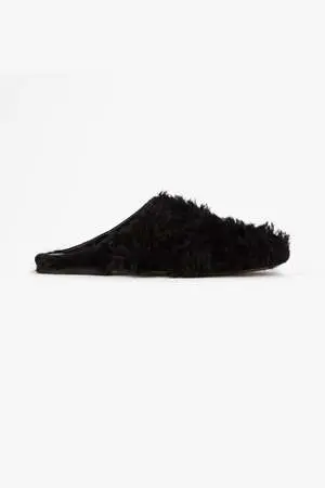 HOUSE OF DAGMAR Fur Mules - Black