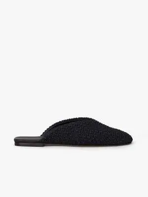 HOUSE OF DAGMAR Raffia Slip-ins - Black