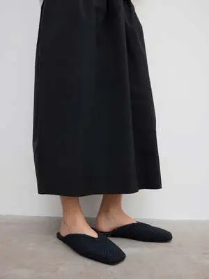 HOUSE OF DAGMAR Raffia Slip-ins - Black