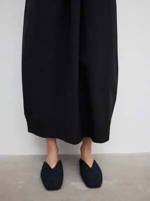 HOUSE OF DAGMAR Raffia Slip-ins - Black