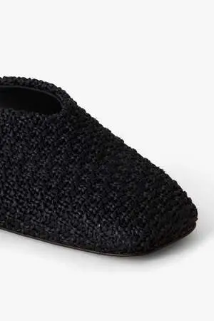 HOUSE OF DAGMAR Raffia Slip-ins - Black