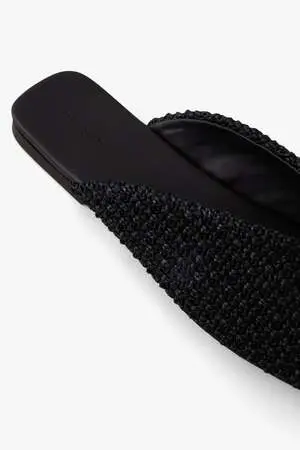 HOUSE OF DAGMAR Raffia Slip-ins - Black