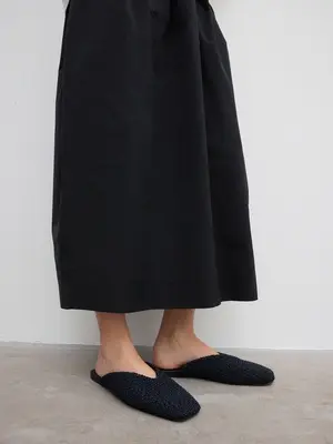 HOUSE OF DAGMAR Raffia Slip-ins - Black