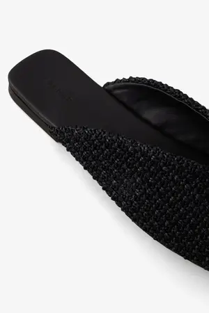 HOUSE OF DAGMAR Raffia Slip-ins - Black