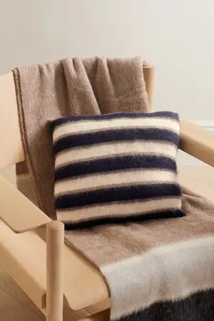 Brunello Cucinelli Striped Mohair-blend Cushion