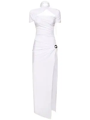 Jersey Draped Long Dress