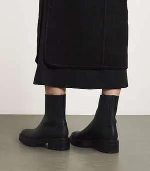 AQUAZZURA Saint Honore Leather Ankle Boots