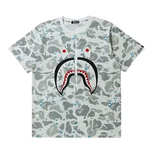 A BATHING APE Space Camo Shark Tee - White