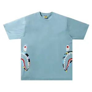 A BATHING APE Multi Camo Side Shark Relaxed Tee - Blue